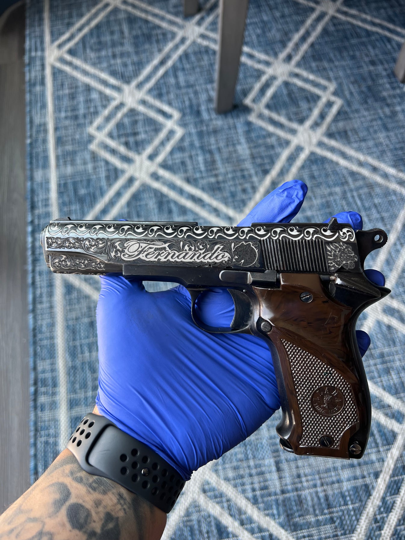 Custom 1911 Engraving – SilverBack Panda